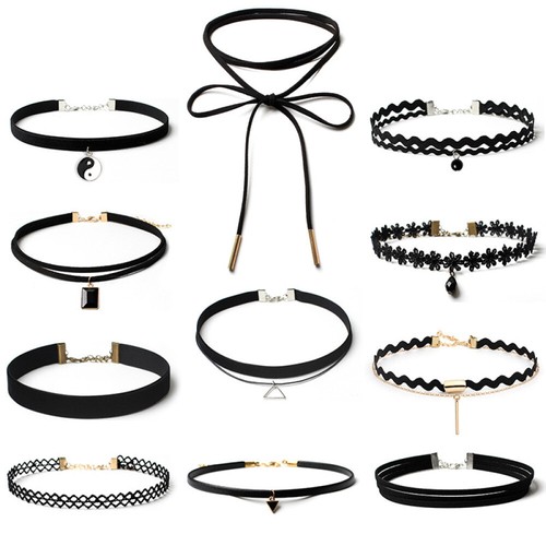 11 Pcs M Women's Chocker Velvet for Girls Teens Lace Choker Necklace ...