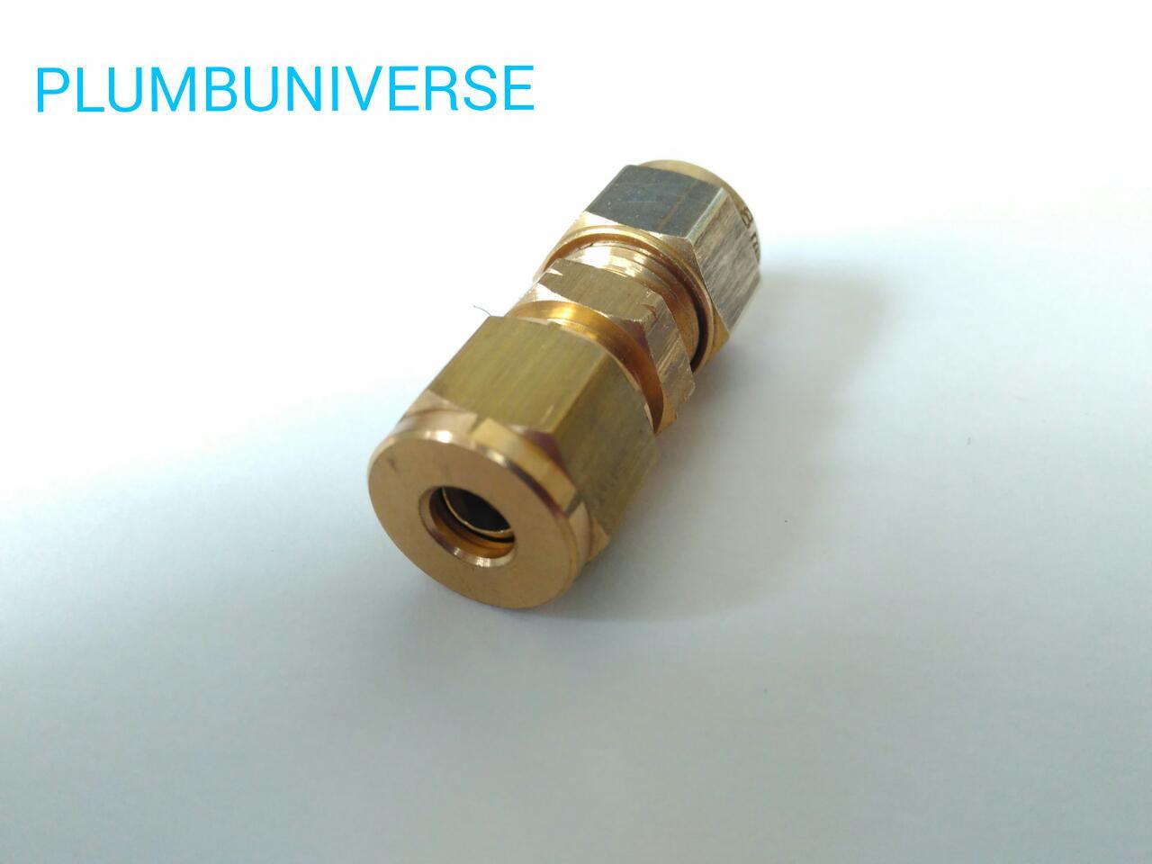 BRASS COMPRESSION REDUCER FITTING. 6mm x 8mm or 6mm x 10mm etc ...