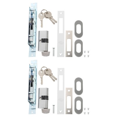 2pcs Barn Door Lock Exit Paddle Handle Kit Sliding Doors Bolts Sliding ...
