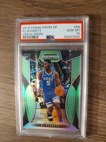 2019 Panini Prizm Draft Picks /125 RC #66 RJ Barrett Neon Green PSA 10 ...