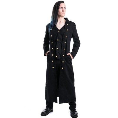 Handmade Black Gothic Trench Coat Men's Emo Steampunk Long Jacket | eBay