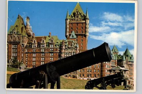 Chateau Frontenac Quebec with Cannons Postcard 1939 | eBay UK