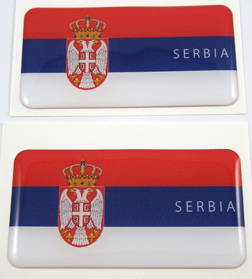 Serbia Serbian flag domed decal 3D sticker emblem 2.6" set of 1 or 2 | eBay