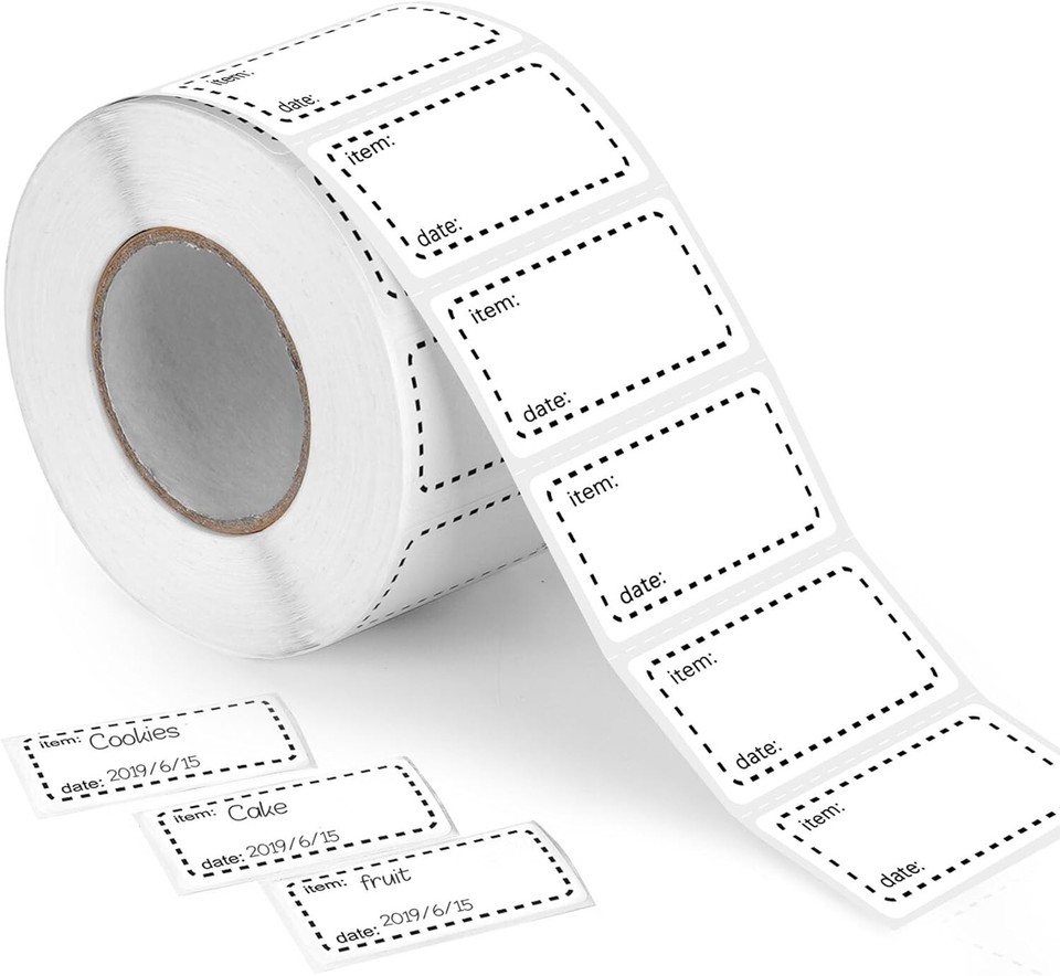 1000 Removable 2x1 Food Freezer Label Self-Adhesive Refrigerator ...