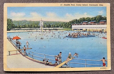 40's era Postcard Sunlite Pool at Coney Island Cincinnati OH | eBay