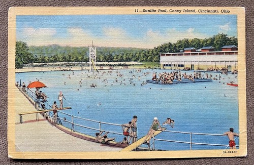 40's era Postcard Sunlite Pool at Coney Island Cincinnati OH | eBay