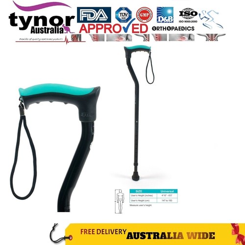 Tynor® Premium Adjustable Walking Stick Cane Non-slip Steel & Aluminium ...