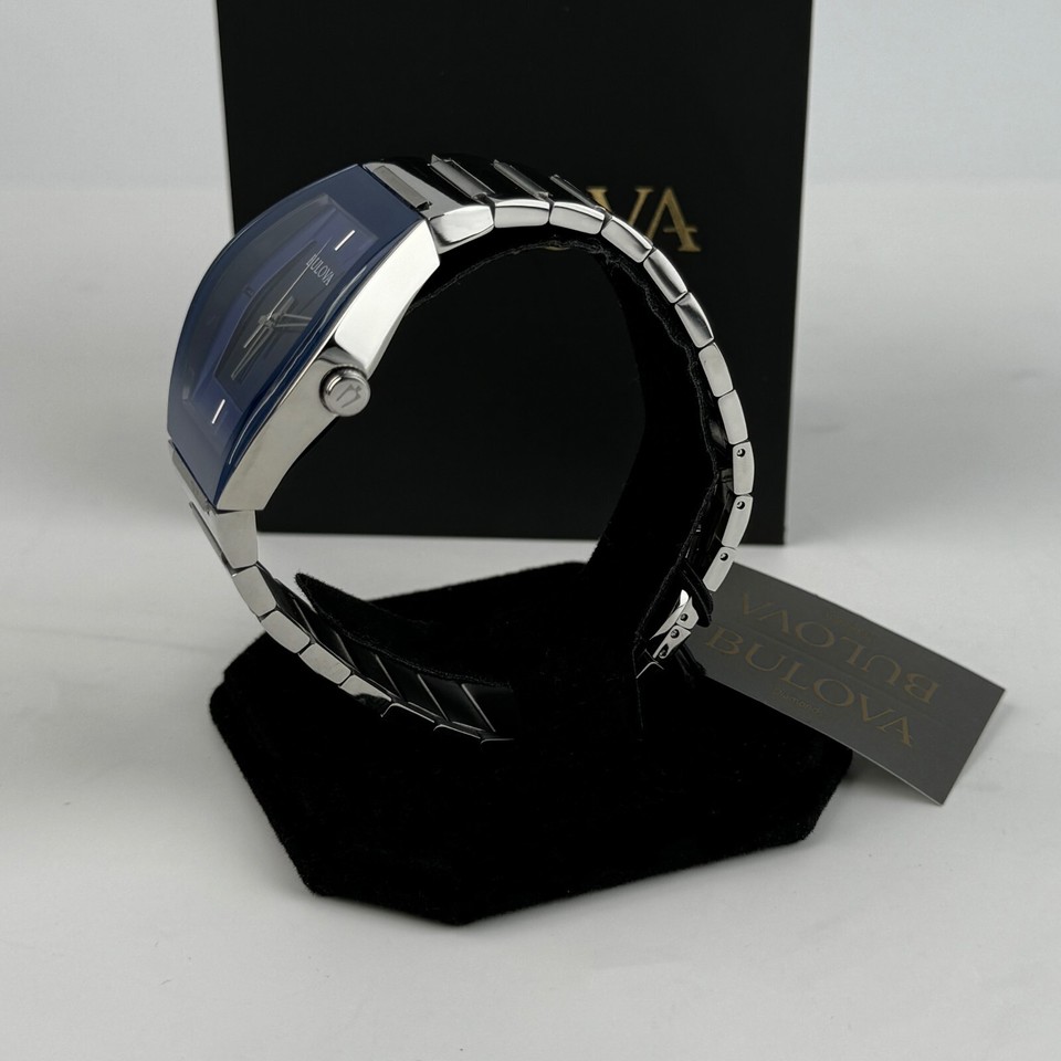 Bulova Men's Gemini Stainless Steel Blue Dial Men's Watch 96A258 (40mm ...