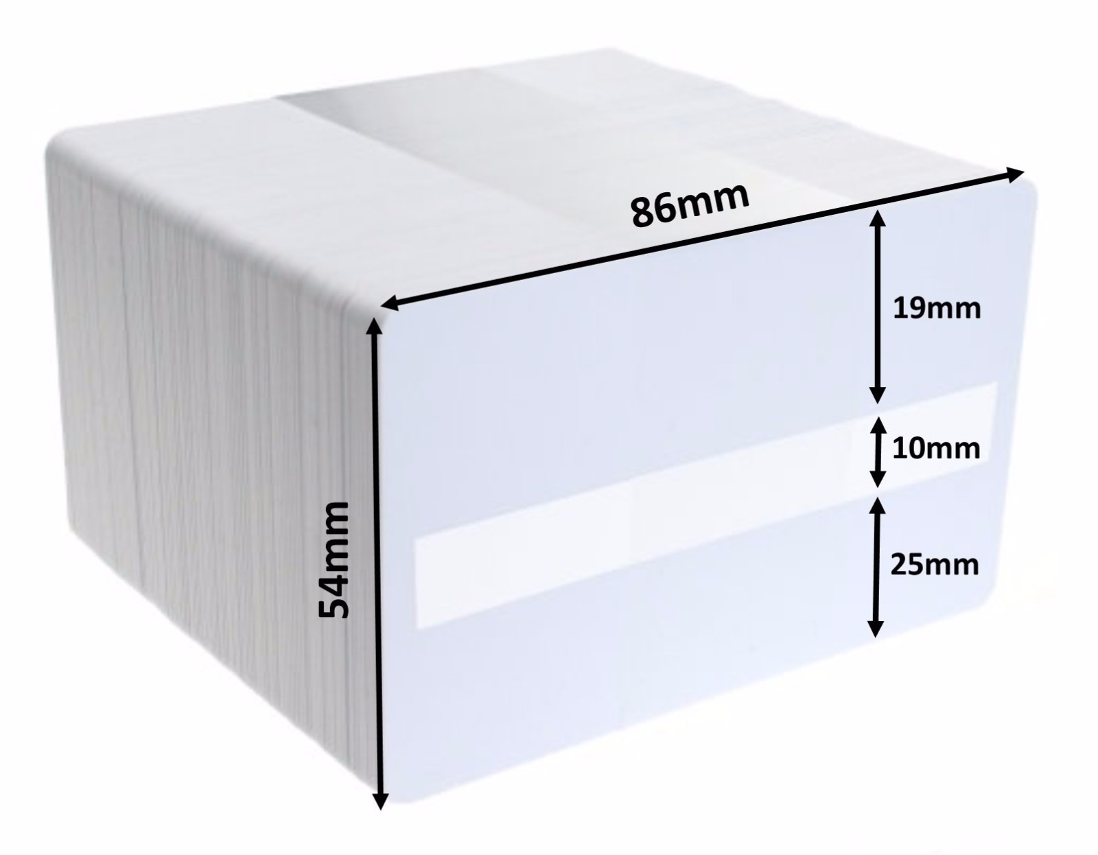 Blank White PVC Plastic ID Cards CR80 - 760 Micron with Signature Strip ...