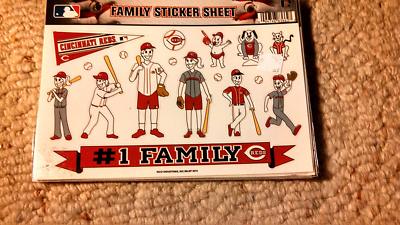 CINCINNATI REDS------- Small Family Sticker Sheet, 9 x 5, Logo Color | eBay