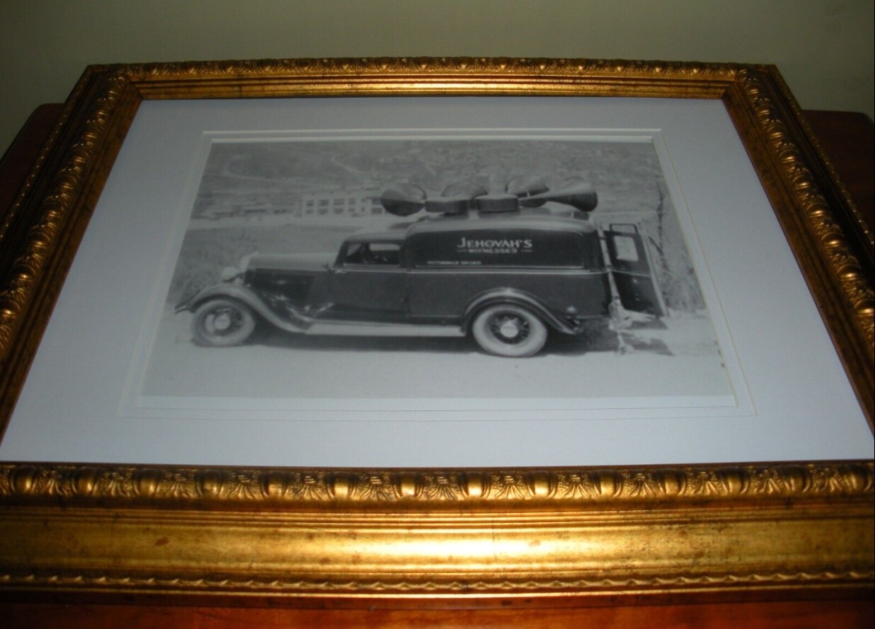 Jehovah's Witness Soundcar overlooking hill Watchtower Judge Rutherford ...