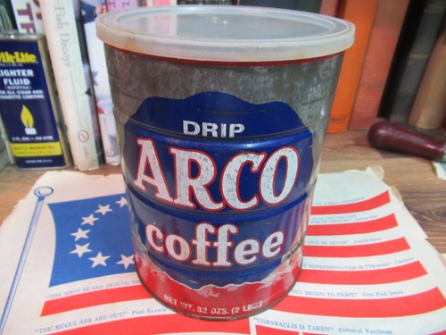 ARCO COFFEE 2LB CAN 32oz TIN COUNTRY STORE VINTAGE EMPTY ANDRESEN BYAN ...
