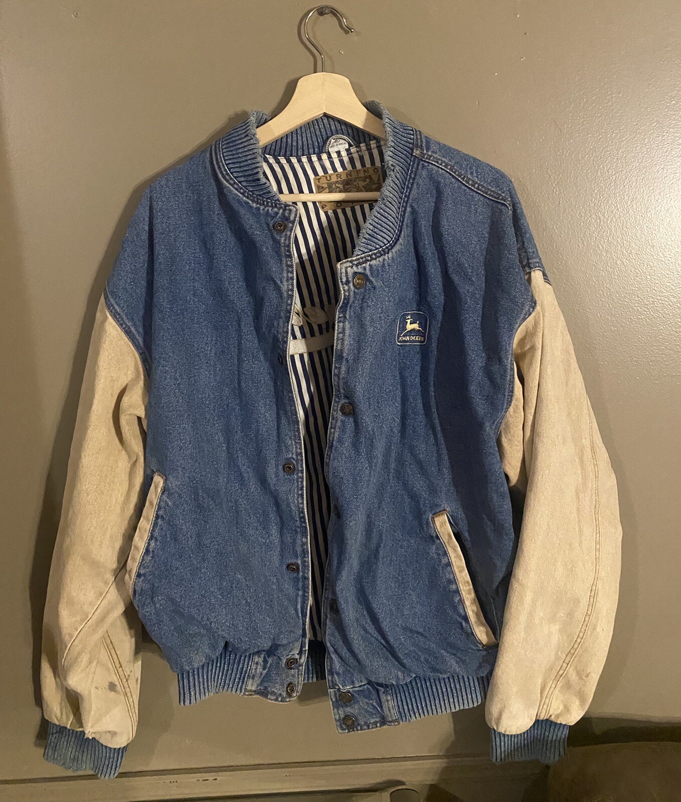 VTG TURNING POINT DENIM JACKET 90s EMBROIDERED John D… - Gem