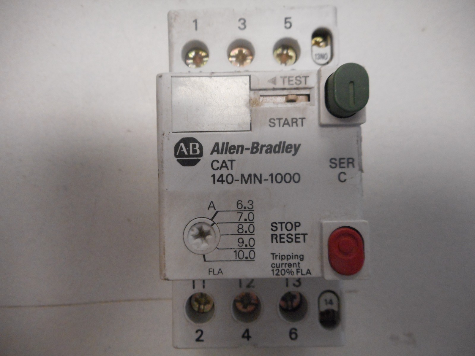 ALLEN BRADLEY 140-MN-1000 SERIES C 600V-AC 6.3-10A AMP MOTOR STARTER | eBay