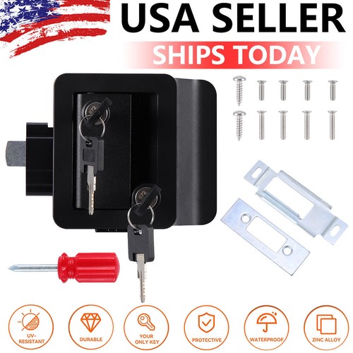 Black RV Paddle Entry Door Lock Latch Handle Knob Deadbolt Camper ...