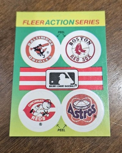 1990 Fleer Actions Series Team Stickers Orioles/Red Sox/Reds/Astros | eBay