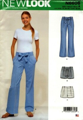 New Look Sewing Pattern 6606 N6606 Ladies Shorts Pants Size 6-18 NEW | eBay