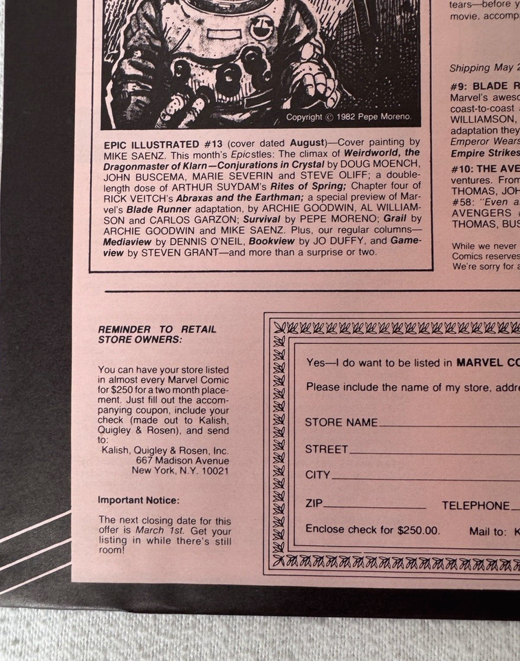 1982 Wolverine Sales Poster and Marvel Coming Attractions Insert | eBay