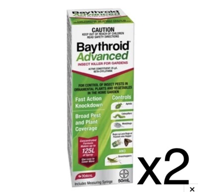 2x Yates 50ml Baythroid Advanced Insect Killer for Gardens - Aphids ...