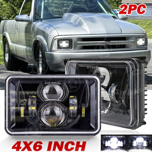 For Chevy S10 Blazer 1994 1995 1996 1997 4x6" LED Headlights High/Low ...