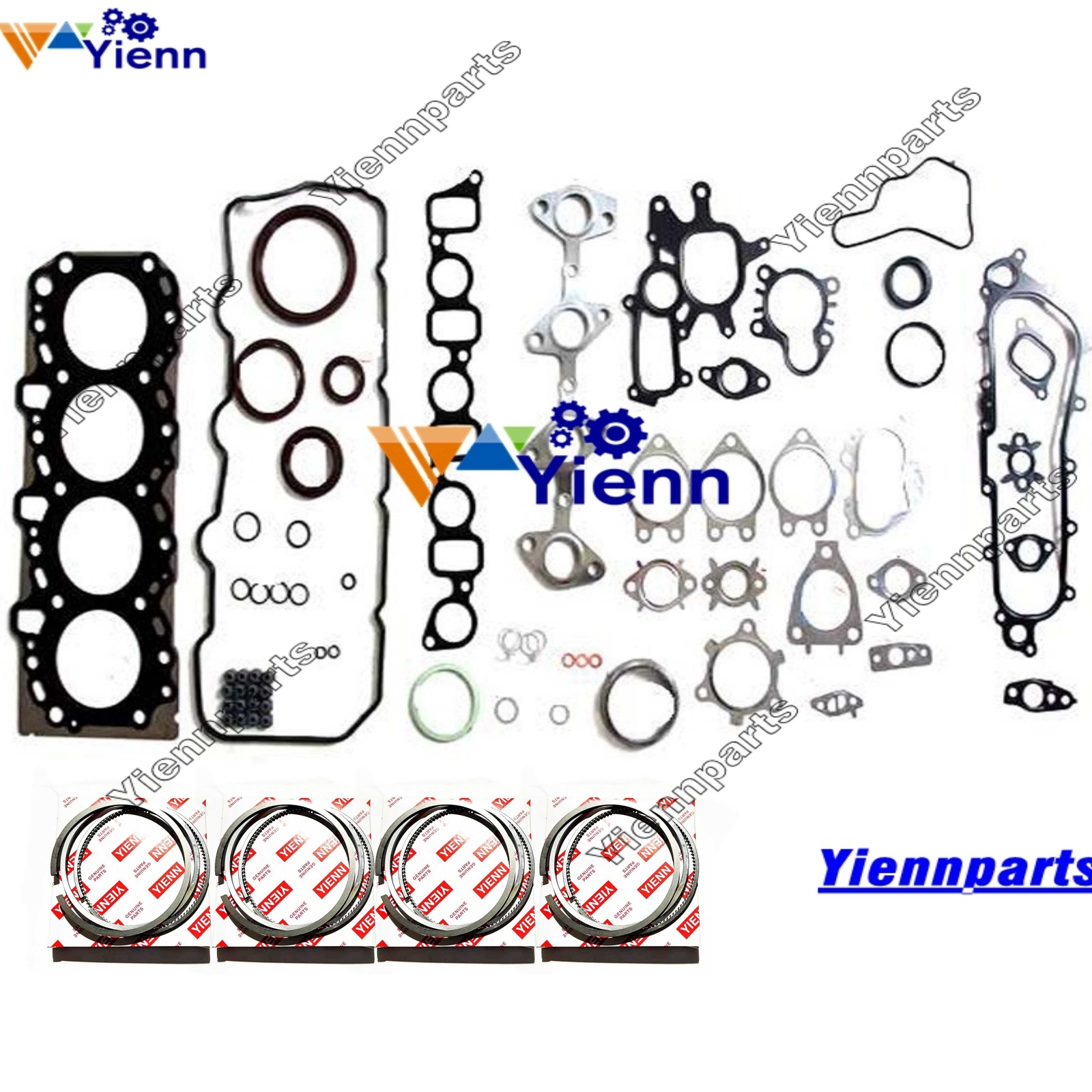 1KD 1KD-FTV Piston Ring Set Overhaul Gasket Kit For Toyota Engine Prado ...