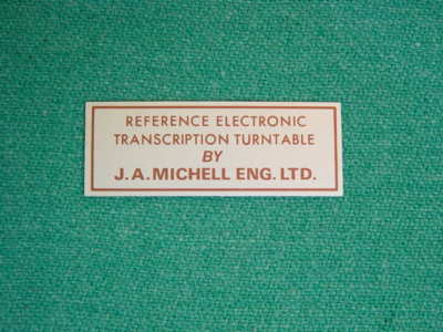 Unused Name Plate for 1970's Michell Engineering Reference Electronic ...