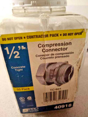 Lot of 33 New in Container 1/2" Compression Connectors Concrete Tight ...