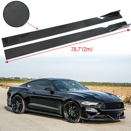 79" Side Skirt Extension Rocker Panel Splitter For Ford Mustang GT ...