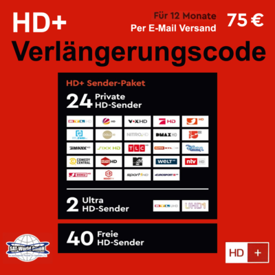 HD+ Verlängerung für 12 Monate für alle HD Plus Karten HD01/02/03/04/05 ...