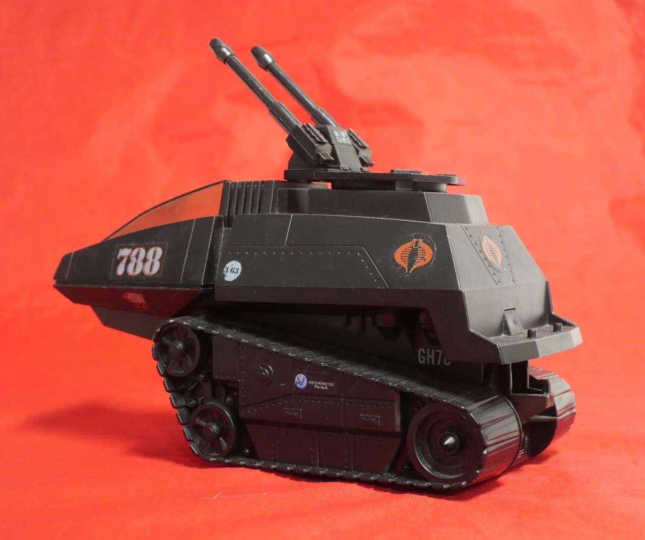 GI Joe Vehicle COBRA HISS Tank w Driver 1983 Gray Stickers Working GUNS ...
