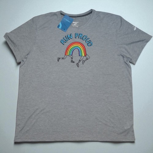 Brooks Run Proud Women's Pacesetter Tee Rainbow Logo 211216 ~ XXL ~ NWT ...