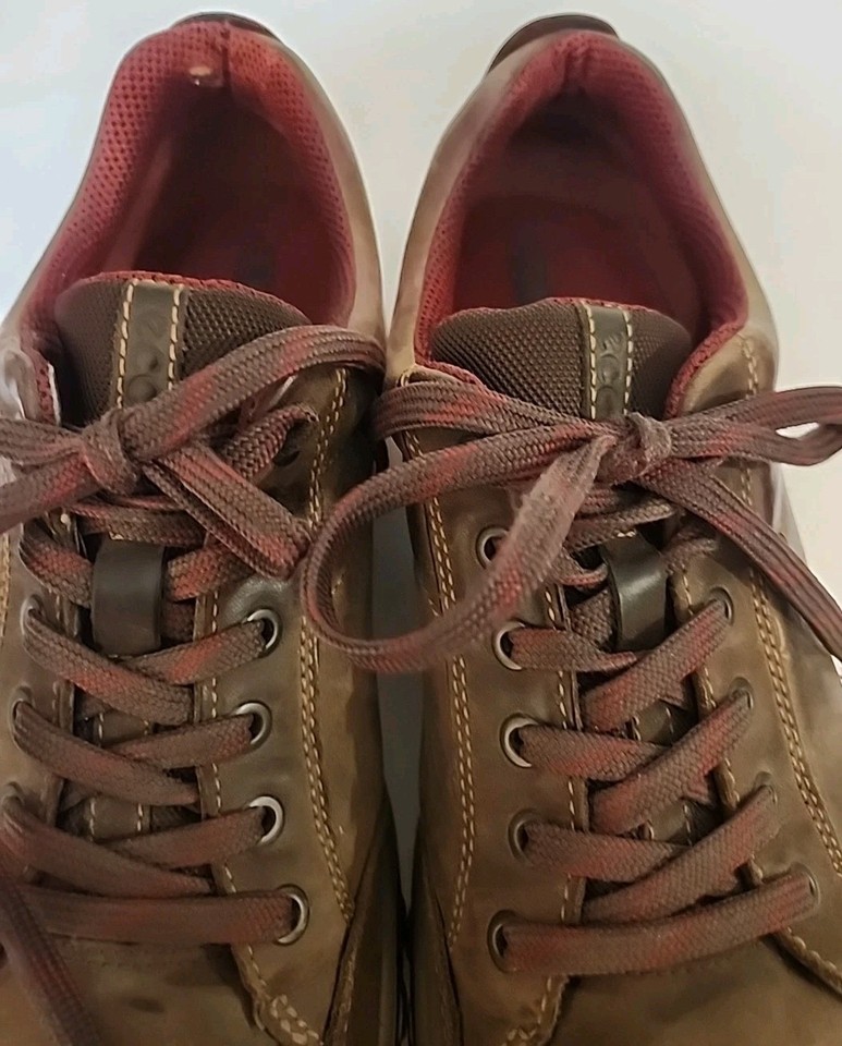 ECCO Receptor Technology Brown Leather Walking Shoes EUR 43.5 US 10.5 ...