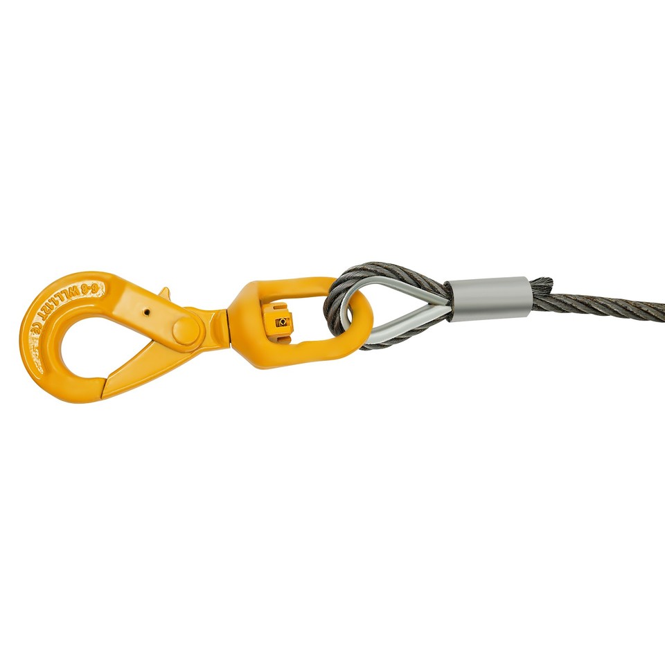 Steel Winch Hoist Cable Wire Rope w/ Swivel Self-locking Hook for Most ...