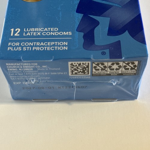 Trojan ENZ & Double Ecstasy Condoms Lubricated Latex Exp 05/25- 08/2027 ...