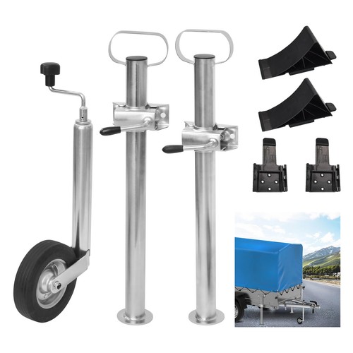 5pcs Trailer 48mm Jockey Wheel Leg Prop Stands Clamps Set Support Tube ...