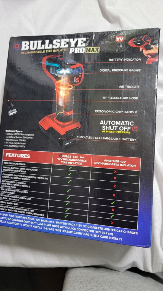 Bullseye Pro Max Digital Tire Inflator Automatic 150 PSI Max w/Gauge | eBay
