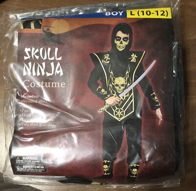 NEW Boys 6-Piece Skull Ninja Halloween Costume Size 10/12 | eBay