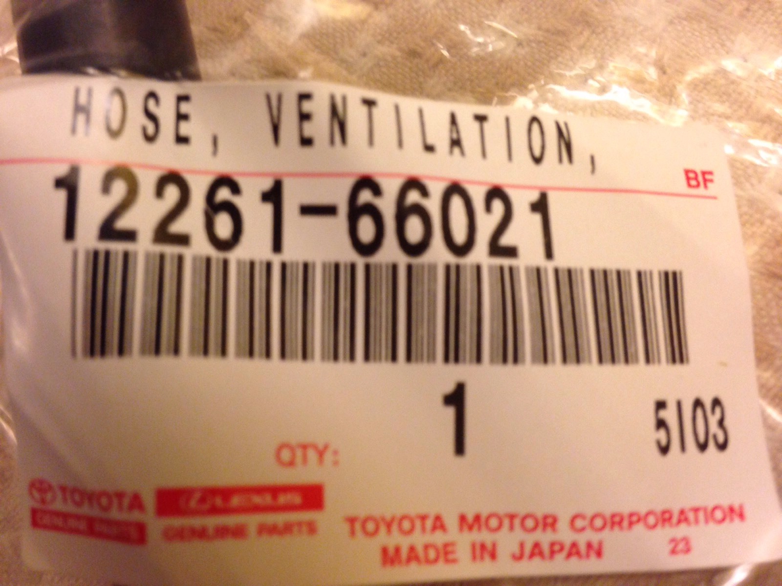 Toyota Genuine OEM Land Cruiser Lexus LX450 93-97 Ventilation Hose ...