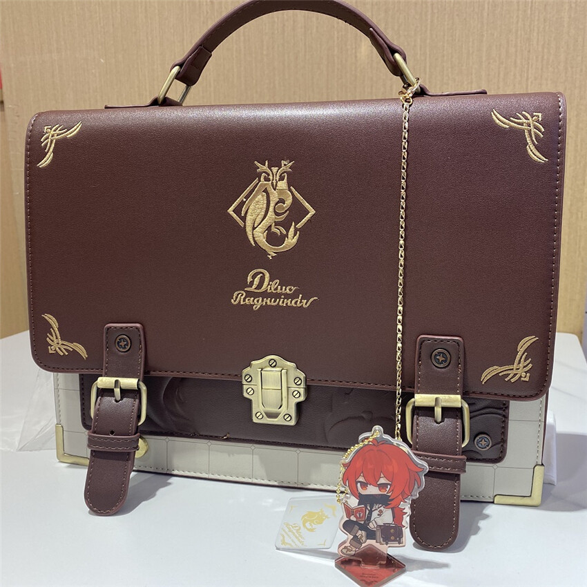 Genshin Impact Official Diluc Theme Handbag Messenger Bag PU Crossbody ...