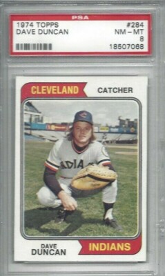1974 Topps baseball card #284 Dave Duncan, Cleveland Indians graded PSA ...