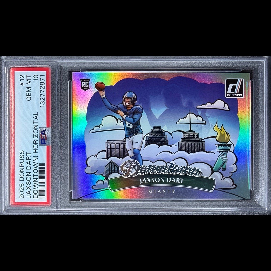 Jaxson Dart 2025 Donruss #12 Downtown Horizontal /(SSP) Price Guide ...