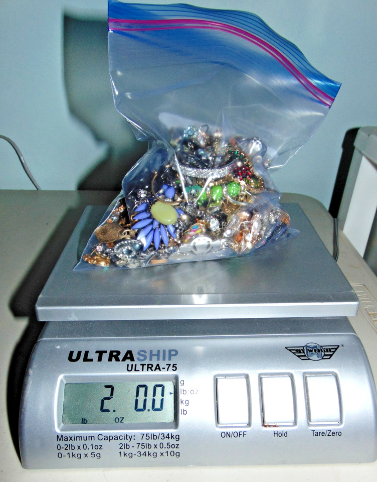 Vintage-Mod Lot 2 Lbs Rhinestone /Crystal Junk Crafts Small Parts ...