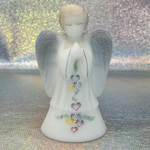 Fenton Art Glass Angel 6" Blue Wings Hearts Signed Diane Hanlon | eBay