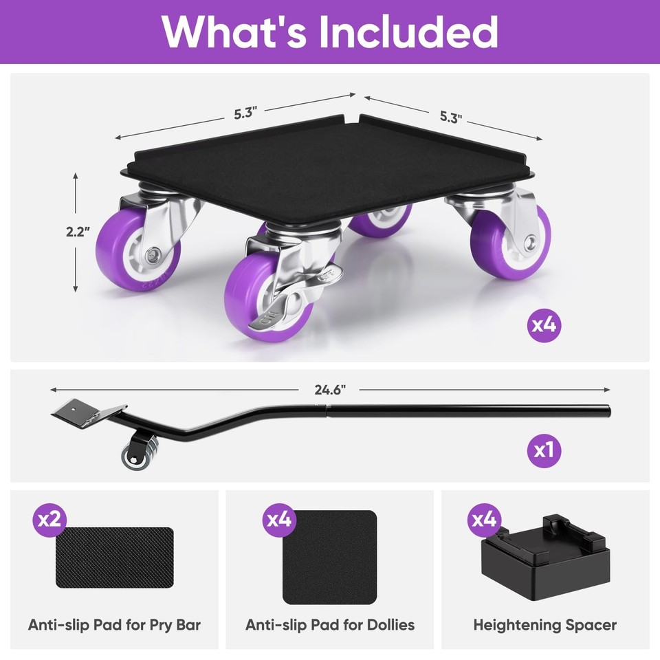 Heavy Duty Furniture Movers with Wheels, Carbon Steel Furniture Moving ...