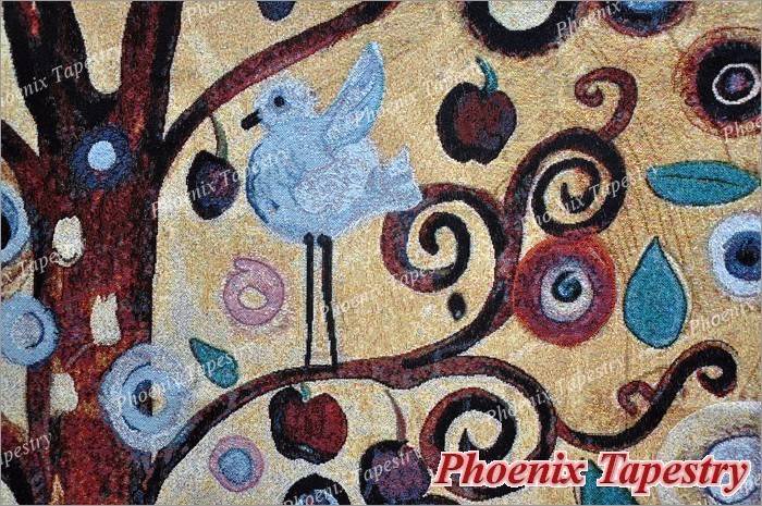 Abstract Tree of Life, Jacquard Weave Cotton Art Tapestry Wall Hanging ...