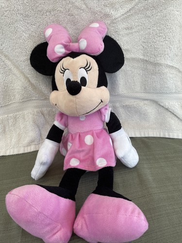 Disney Store 16" MINNIE MOUSE Plush Pink Polka Dot Dress Stuffed Animal ...