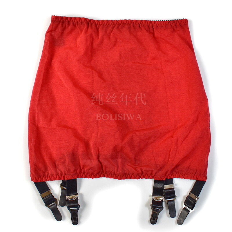 (S-XXXL) Sheer Mesh VTG high-waist girdle metals Garter Belt 6 Straps ...