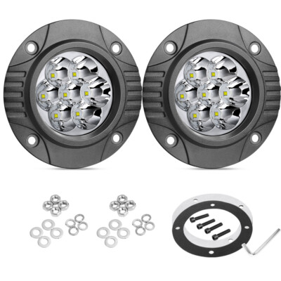 2PCS 5Inch 80W Round Flush Mount LED Pods Driving Lights LED Work Fog ...