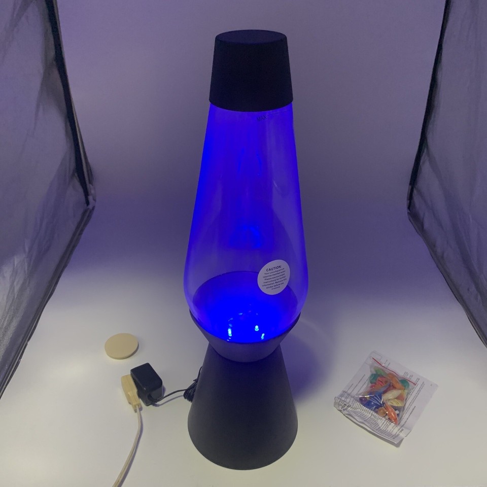 RARE Lava Lite 27" Grande Lava Lamp Aquarium Swimming Fish Blue LED ...