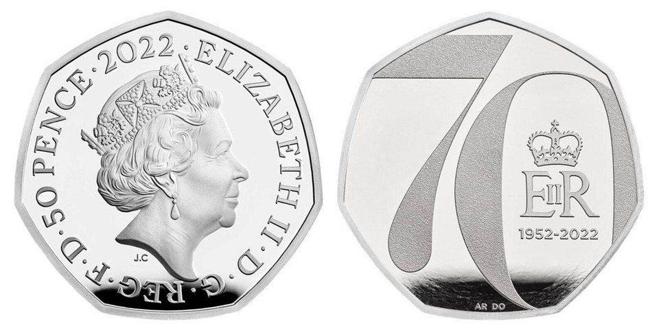 50p Coins New King Charles Queens 70th Platinum Jubilee from a sealed ...